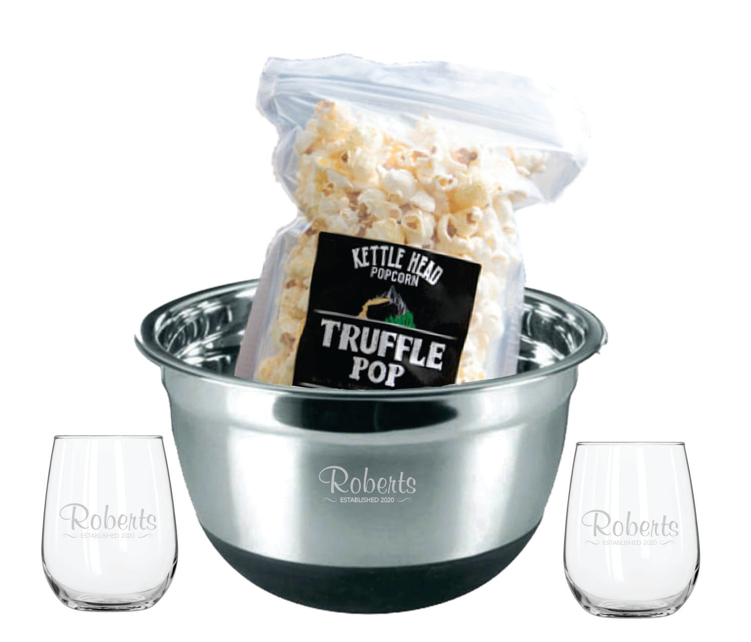 Personalized Popcorn Bowl Set: Custom Engraved Gift Set | Lazer Designs