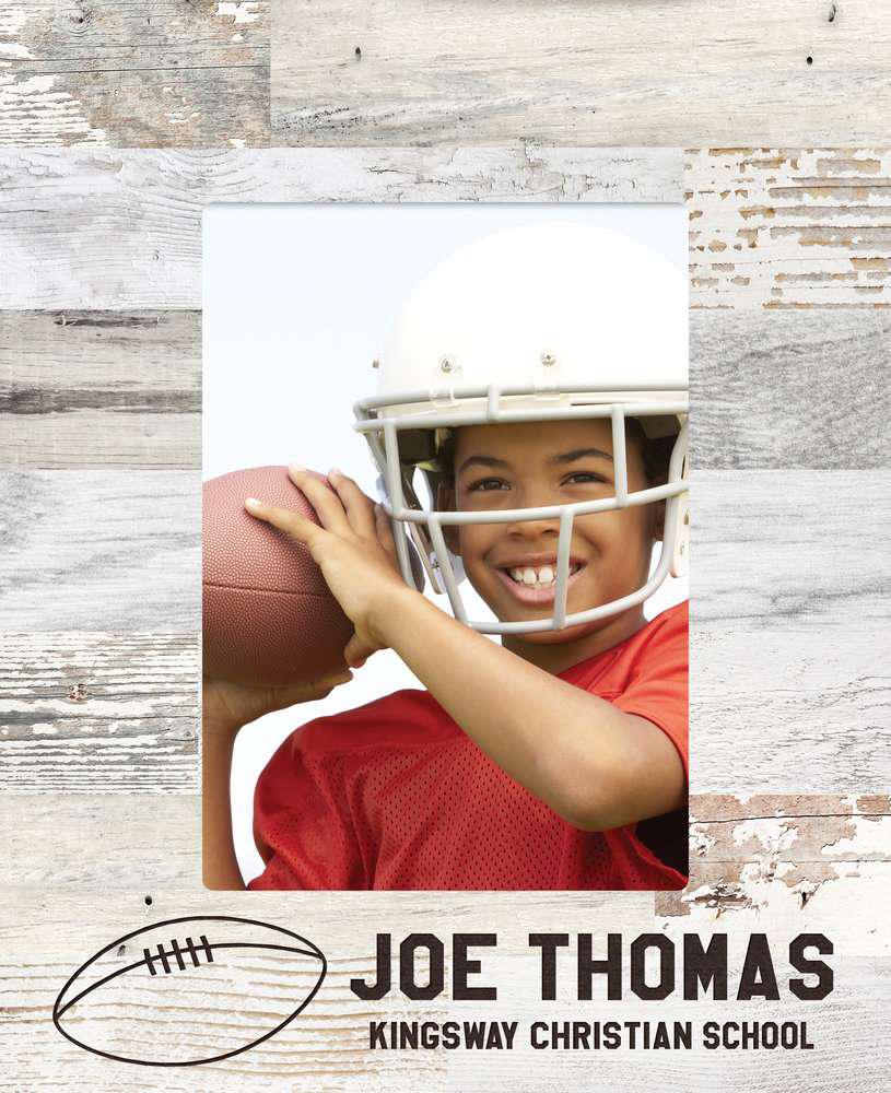 Custom Football Player 5" x 7" Wooden Pallet Picture Frame | Lazer Designs