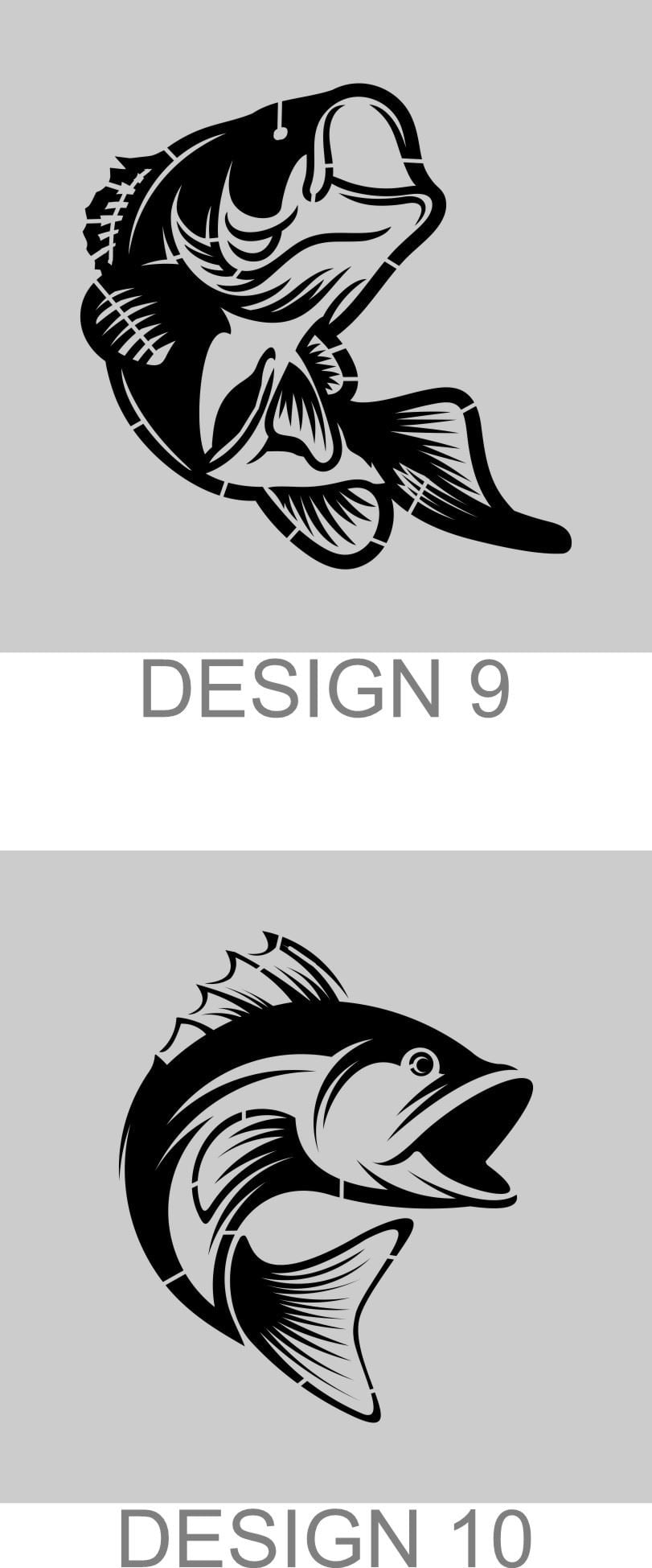 Bass Fish Stencils